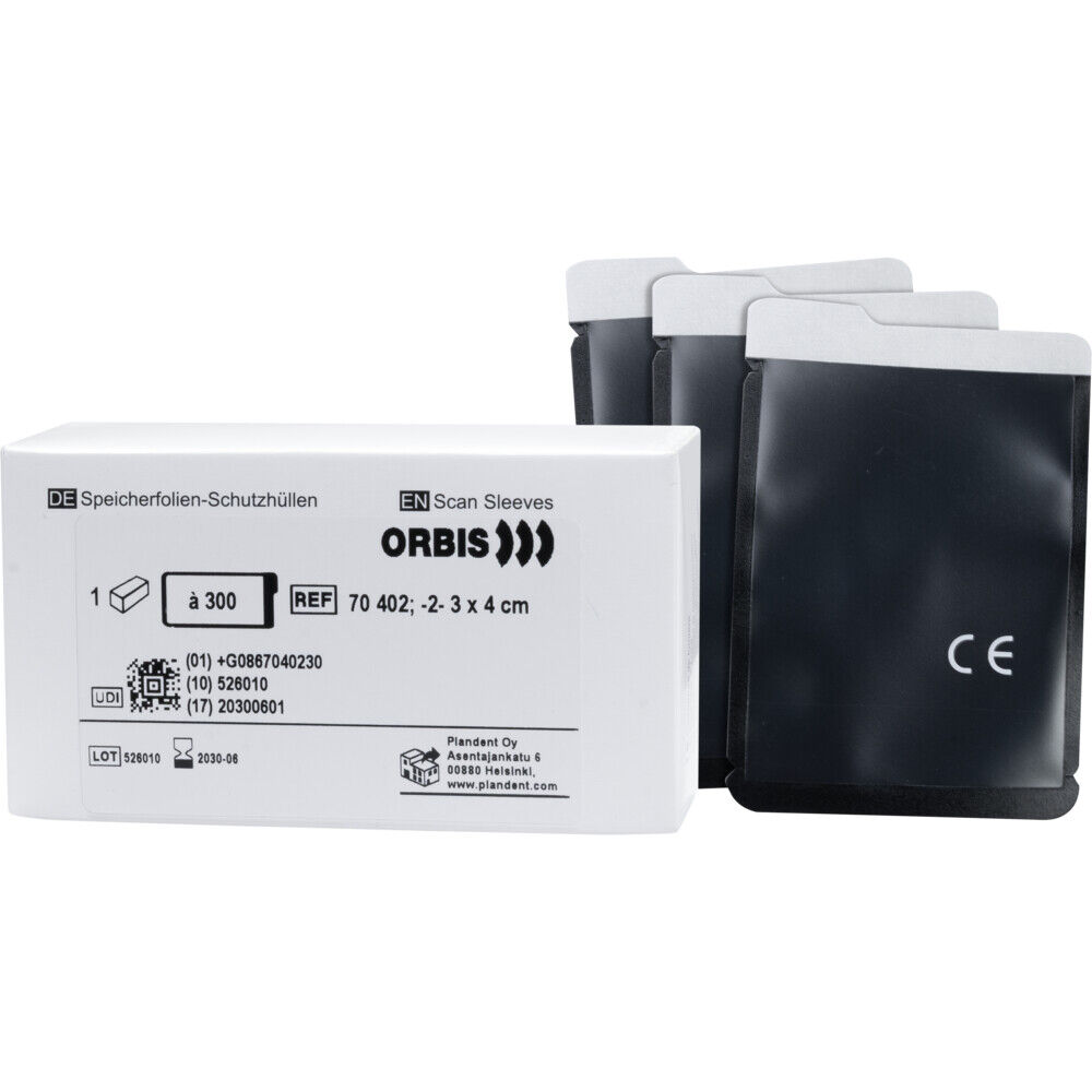 ORBIS Suojapussi kuvantamislevylle koko 2 3x4cm aikuisten 1 x 300 kpl — FI1