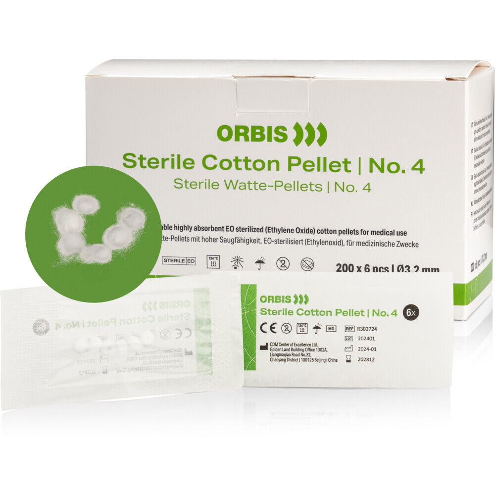 ORBIS Bomullspellets steril nr 4 200 x 6 st — FI1