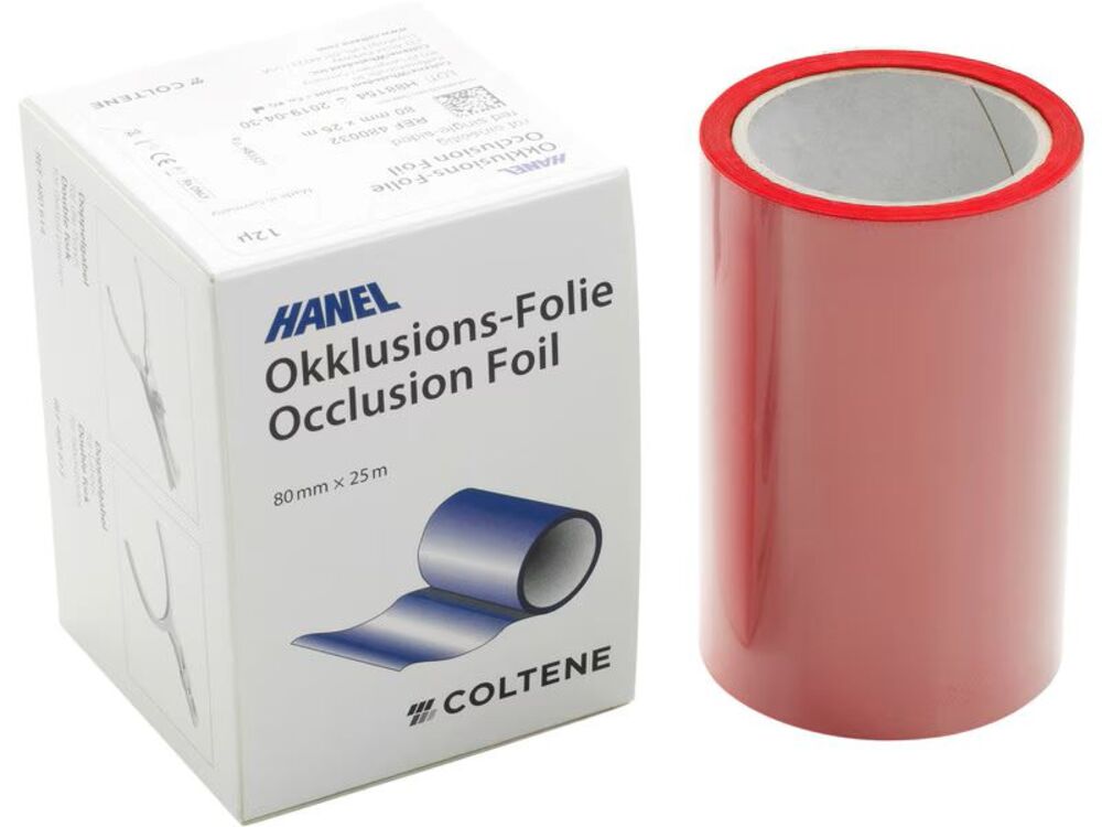 Occlusion foil 12 µm, 80 mm x 25 m single-sided, red pkg of 1 x 25 m — FI1