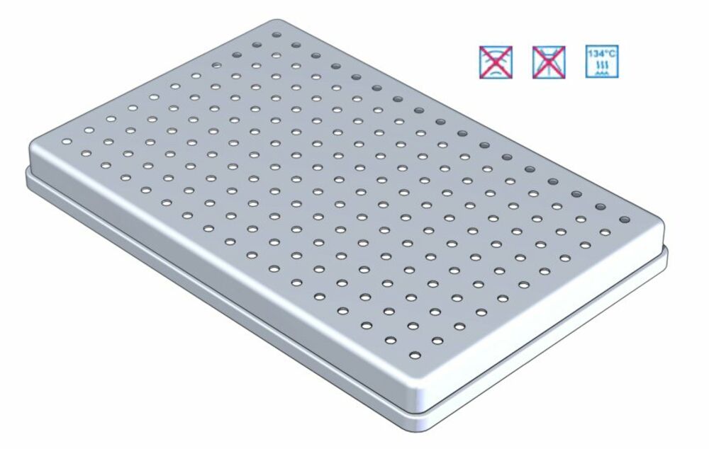 Tarjottimen kansi alumiini perforoitu 28x18cm hopea 1 x 1 kpl — FI1