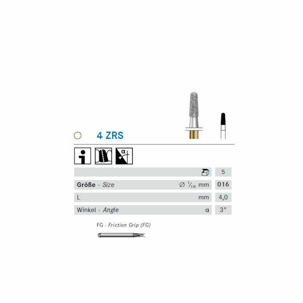 Komet timantti fissuura purkupora 4ZRS/016 FG zirkonialle 1 x 5 kpl — FI1