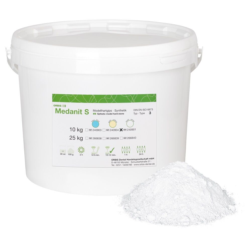 ORBIS Medanit S plaster, type S III/synthetic - super white, bucket pkg ...