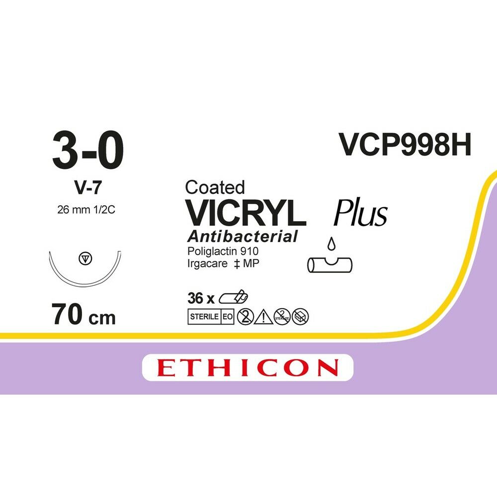 Vicryl Plus 3-0, V-7 VCP998H resorboituva 70cm violet 36 x 1 kpl — FI1
